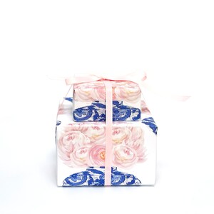 Pink Rose Wrapping Paper Chinoiserie Gift Wrap Scrapbooking Floral Gift ...