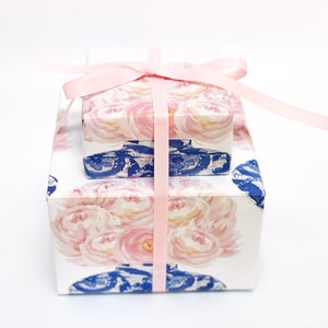 Pink Rose Wrapping Paper Chinoiserie Gift Wrap Scrapbooking Floral Gift ...