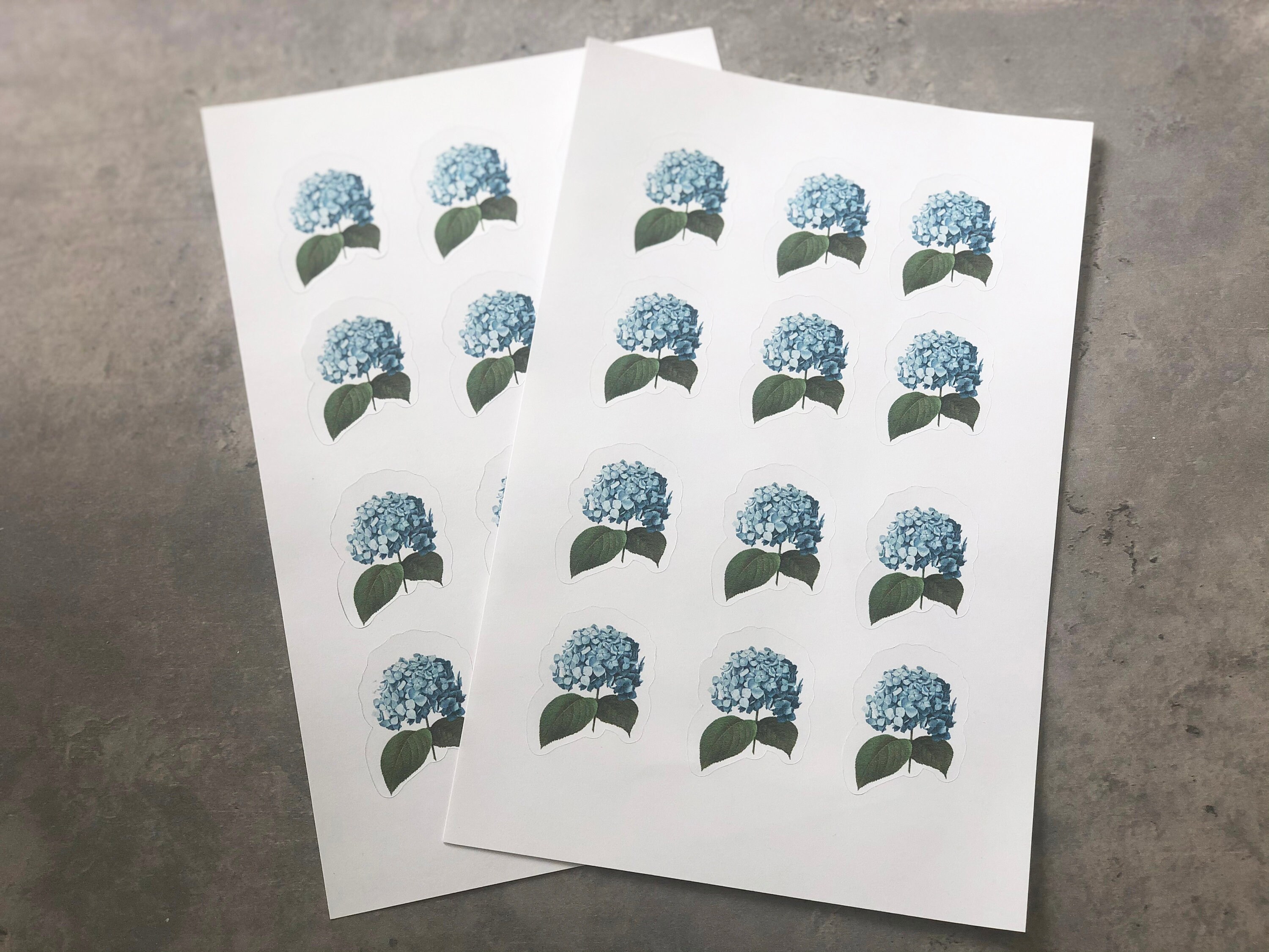 Blue Hydrangea Sticker Sheets Sticker Pack Cute Stickers - Etsy