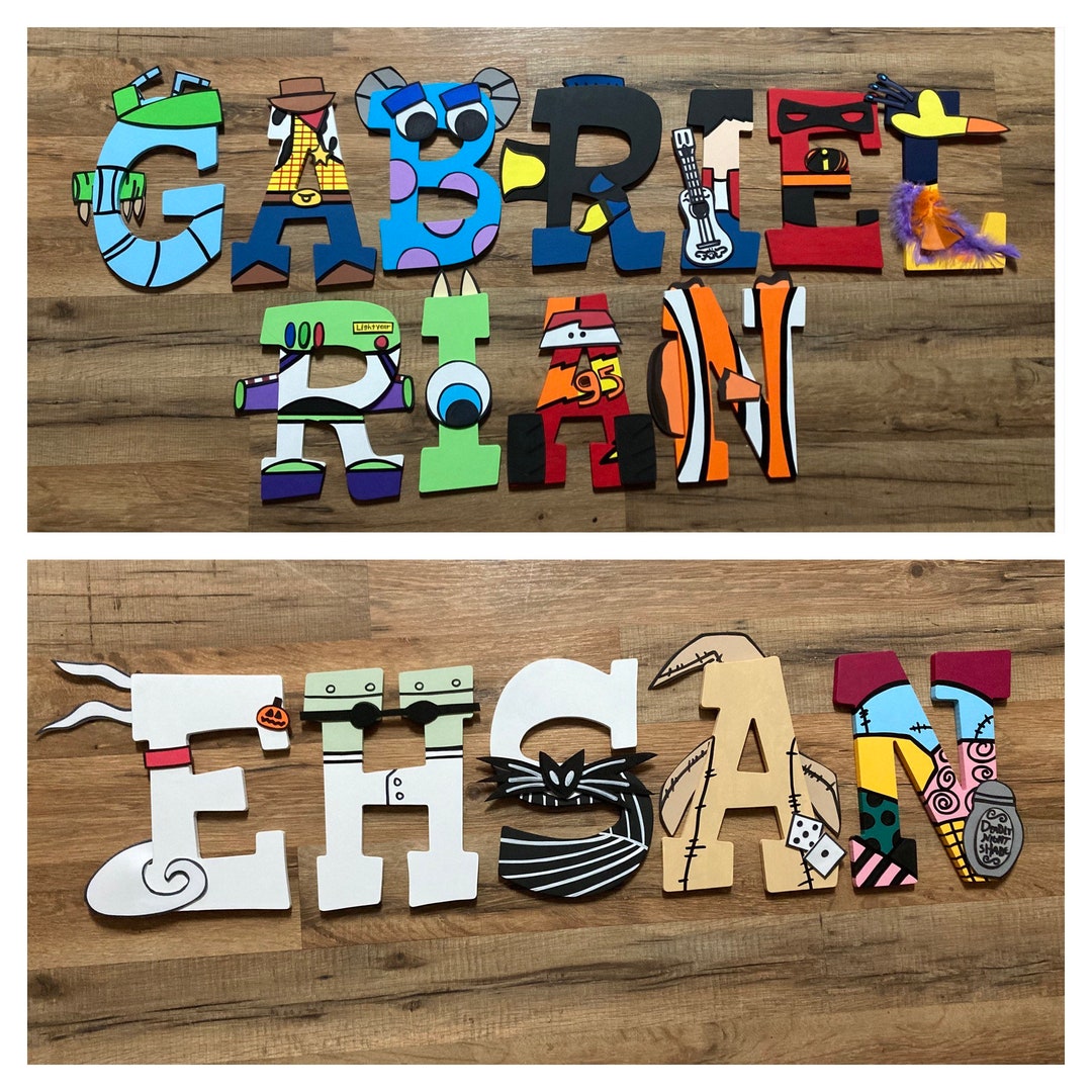 Character Inspired Handmade Wood Letters - Etsy