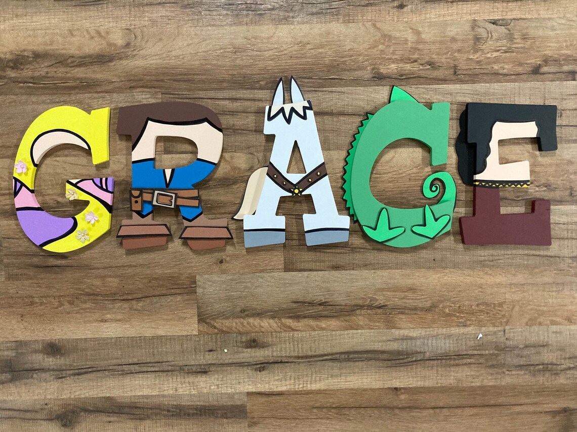 Character Inspired Handmade Wood Letters - Etsy