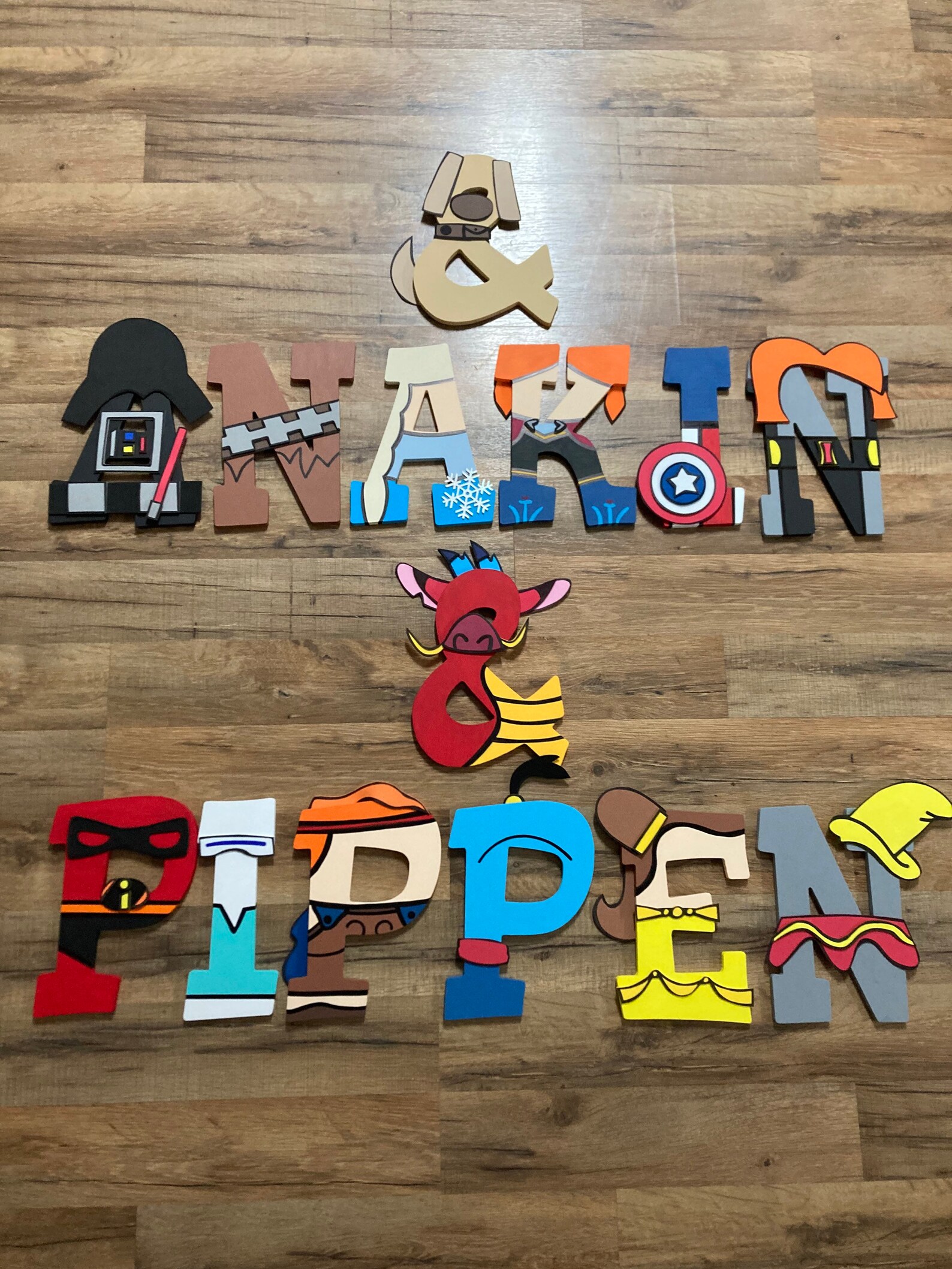 Character Inspired Handmade Wood Letters - Etsy