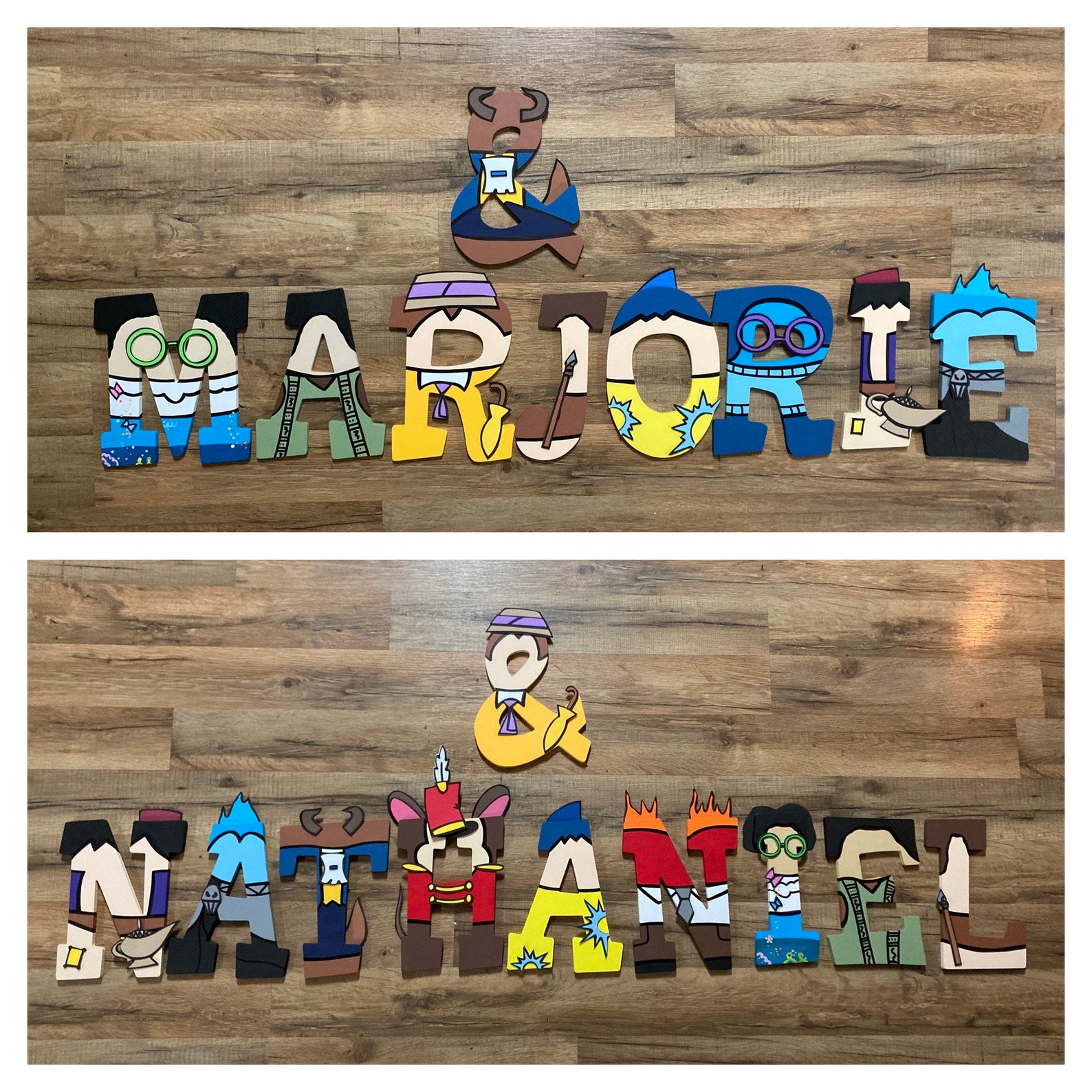 Character Inspired Handmade Wood Letters - Etsy