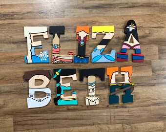 Character Inspired Handmade Wood Letters - Etsy