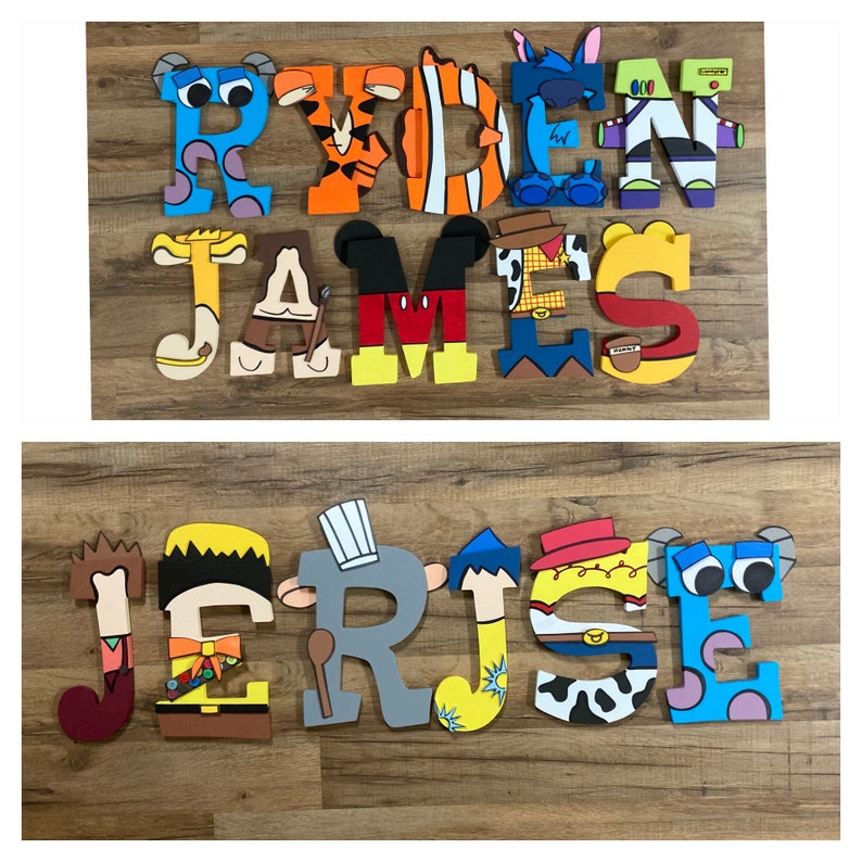Character Inspired Handmade Wood Letters - Etsy