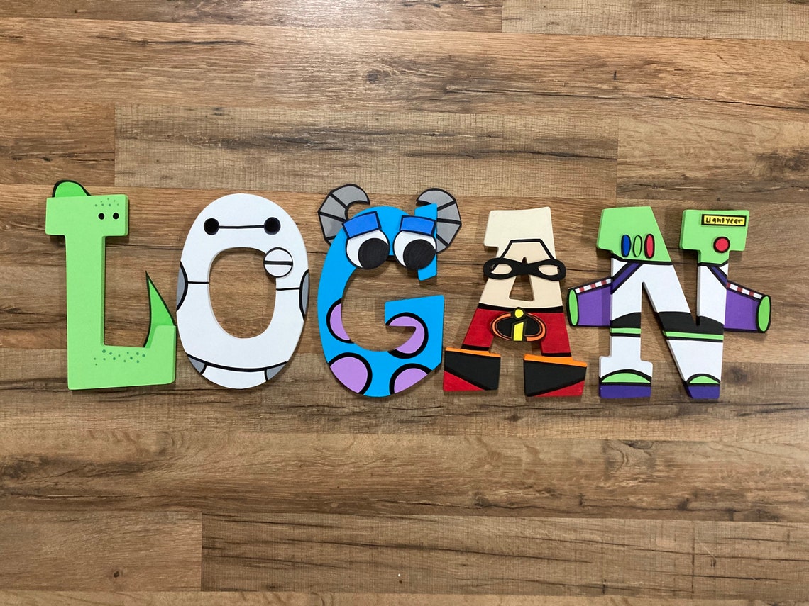 Character Inspired Handmade Wood Letters - Etsy