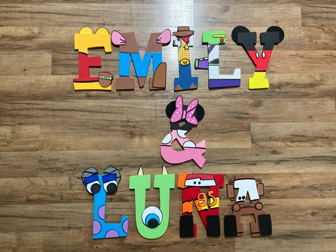Character Inspired Handmade Wood Letters - Etsy