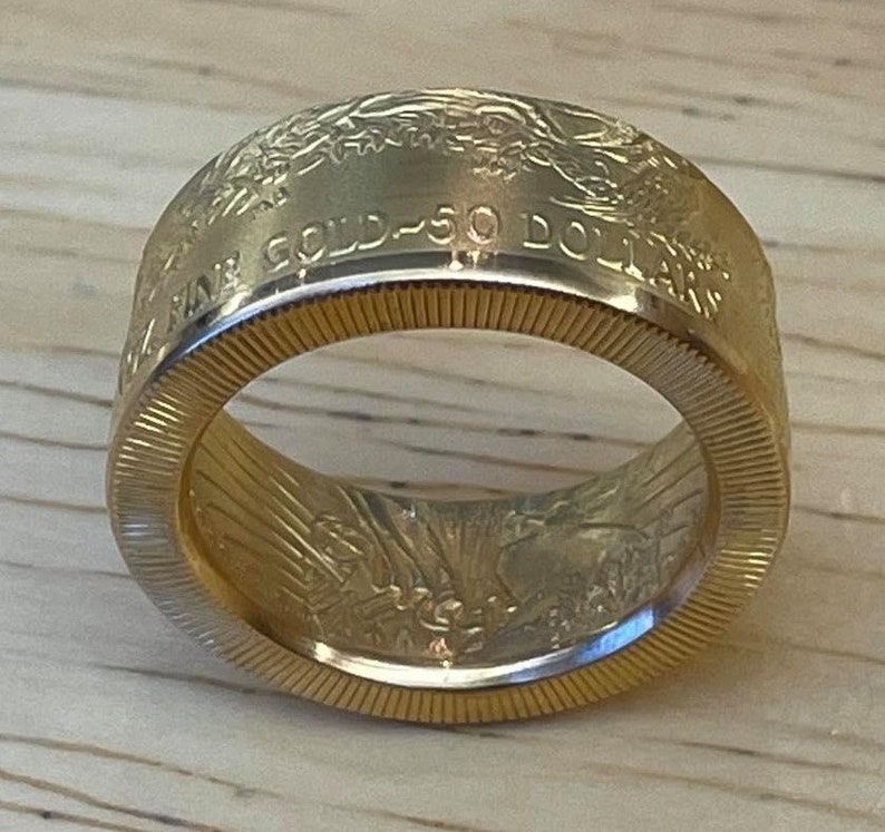 Gold Coin Ring From 22K 1 Oz Gold Eagle Coin | Etsy