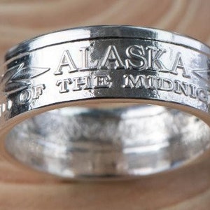 Silver Coin Ring - (alaska) - Handmade - From 1/2 Oz. - .999 Fine ...