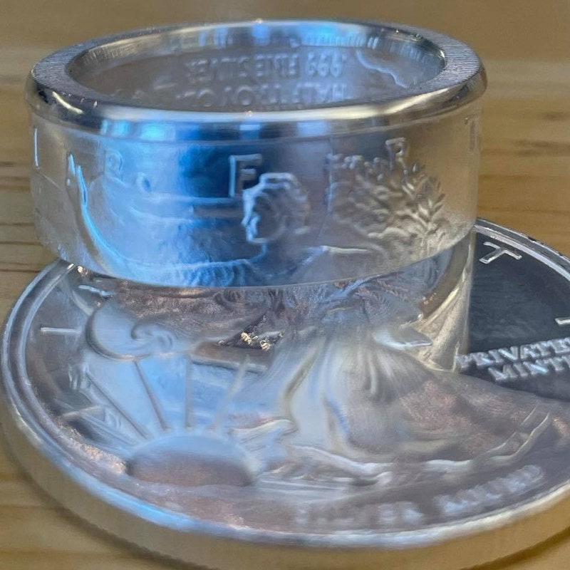 Silver Coin Ring - Etsy