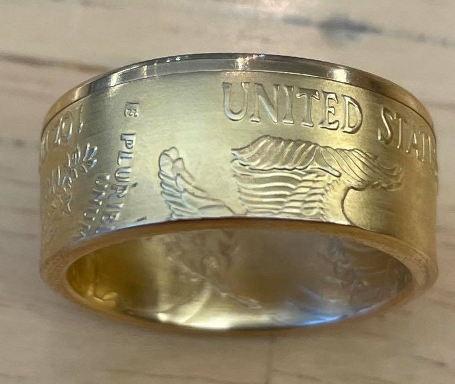 Gold Coin Ring From 22K 1 Oz Gold Eagle Coin - Etsy