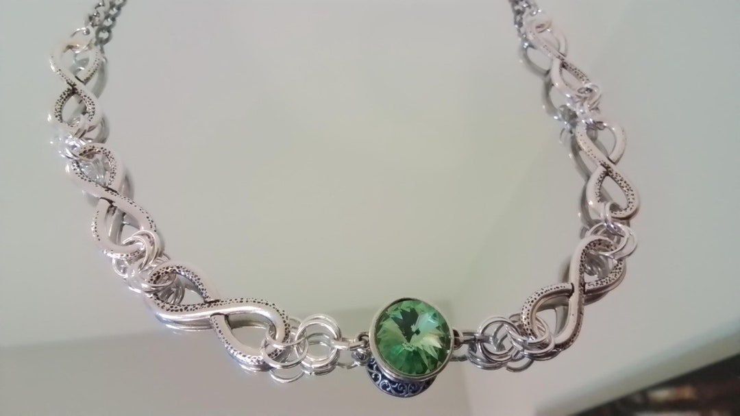 Large Link Infinity Necklace/pewter and Silver Infinity Necklace ...