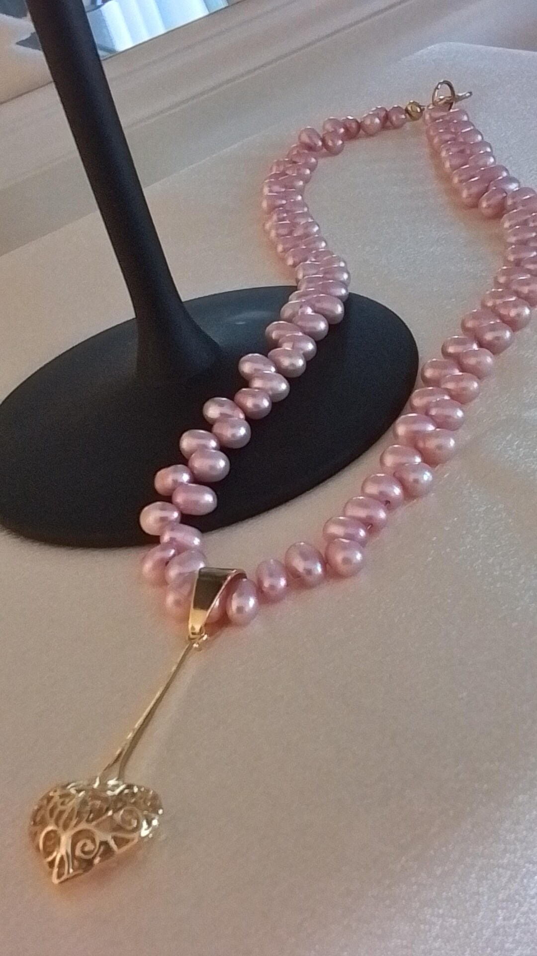Pink Freshwater Baby Baroque Pearl Necklace / Dainty Dancing Teardrop ...
