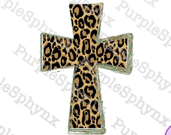 Leopard Print Cross Png - Etsy