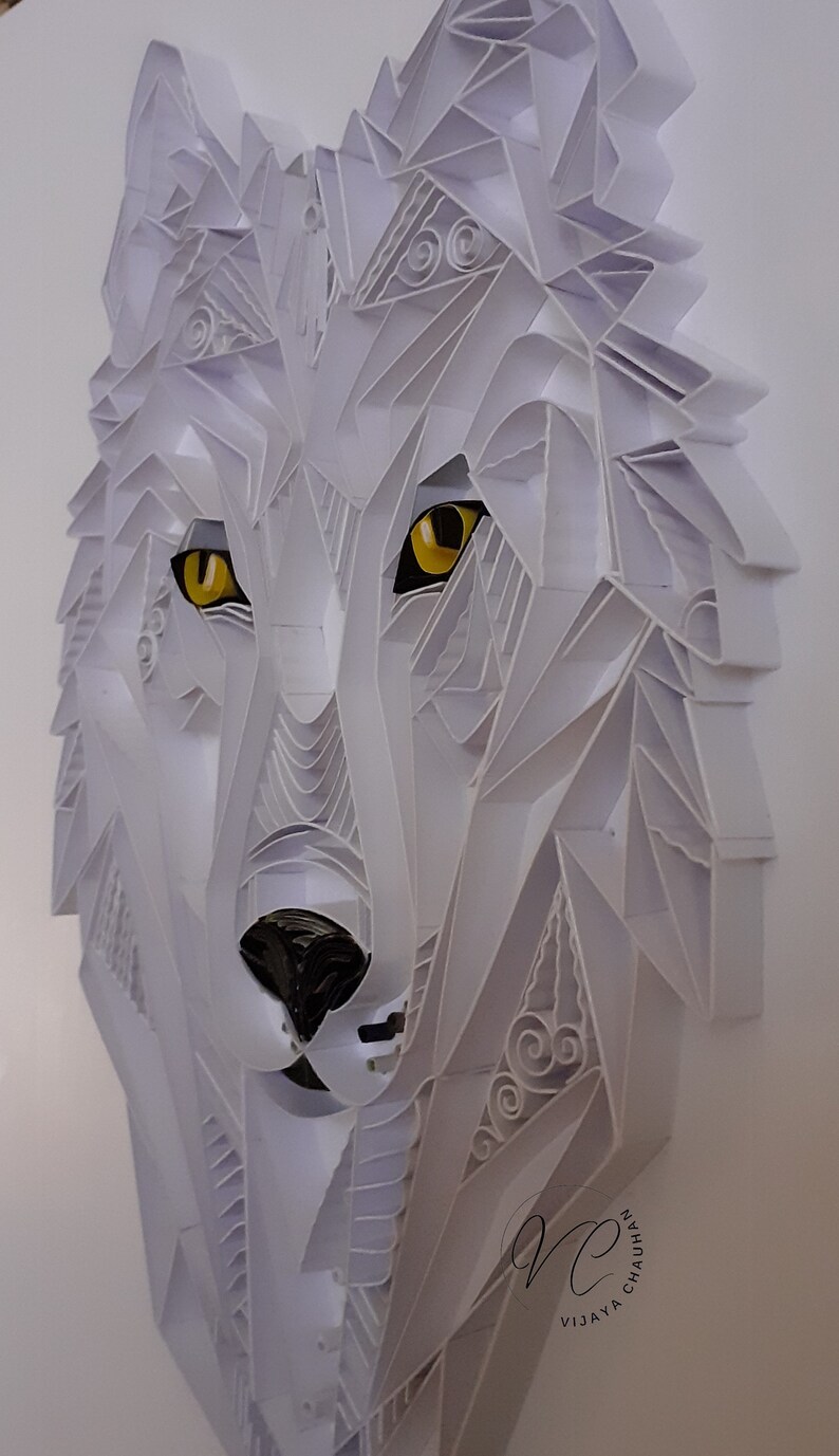 Quilled Wolf Wall Hanging Handmade Geometric Paper Art - Etsy