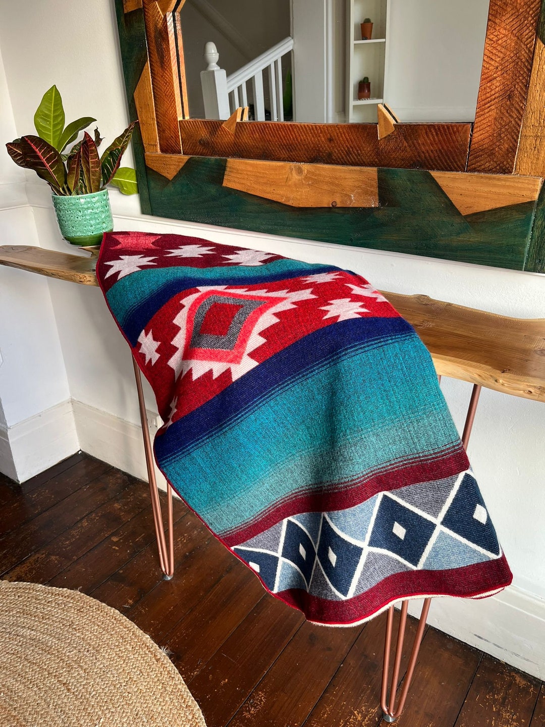 Ecuador Alpaca Wool Blanket - Large Warm and Soft With Geometric Design ...