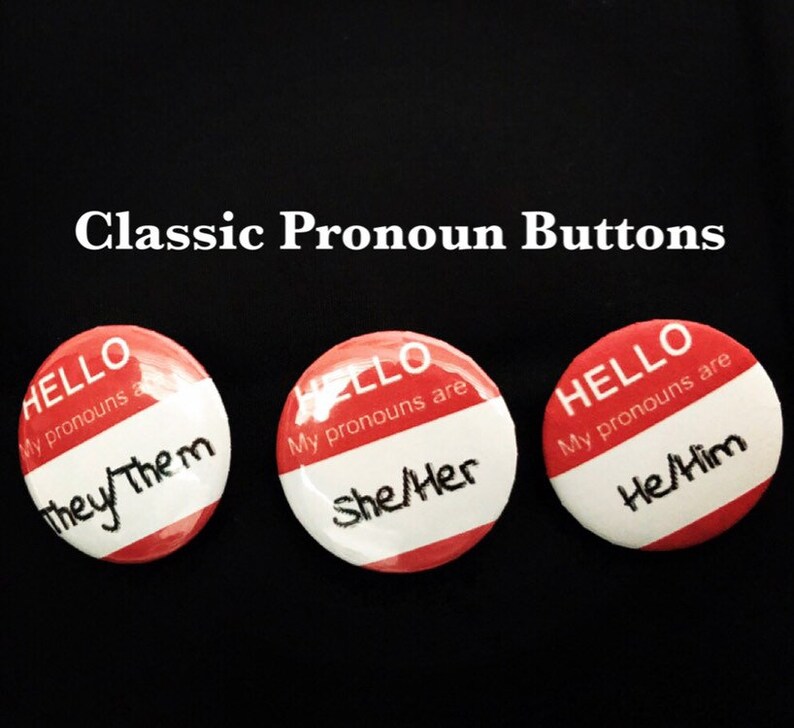 Classic Pronoun Buttons - Etsy