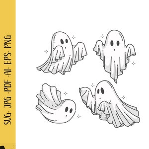 Ghost SVG Cute Halloween Ghosts Spooky Season Png Ghost Clip Art Boo ...