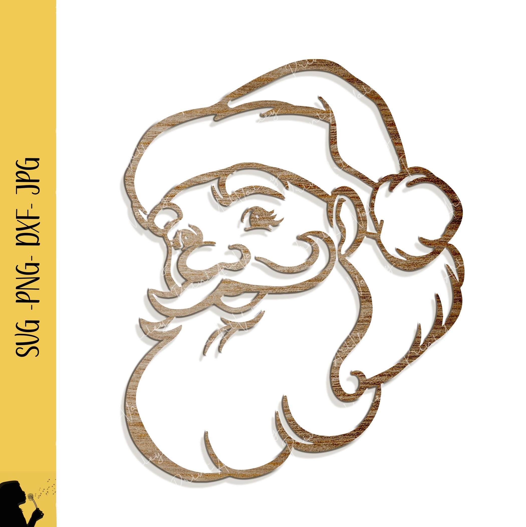 Christmas Santa Claus SVG PNG DXF Clipart Retro Santa Face Cut Files ...