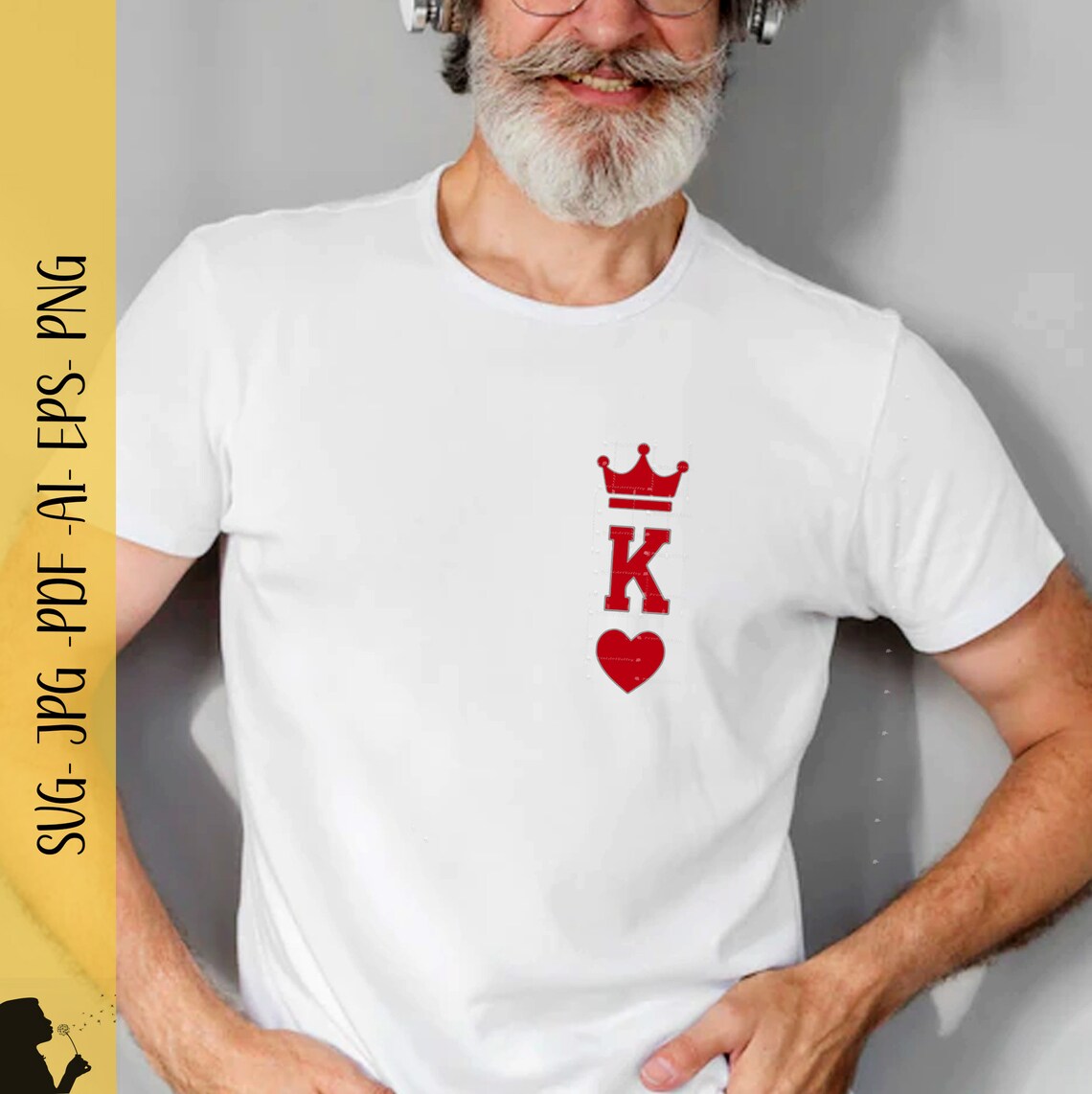 King of Hearts Svg Png Gift for Him King Red Playing Card Svg King ...