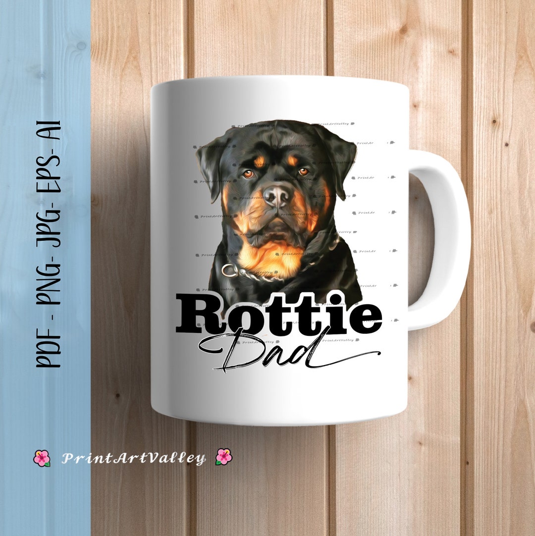 Rottie Dad Svg DIY Rottie Dad Shirt Rottweiler Watercolor Present for ...
