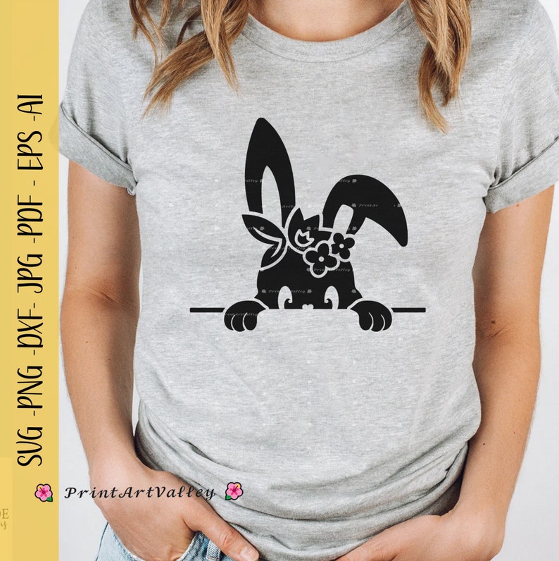 Bunny Peek A Boo Svg Peaking Bunny Kids Shirt Funny Bunny Shirt SVG ...