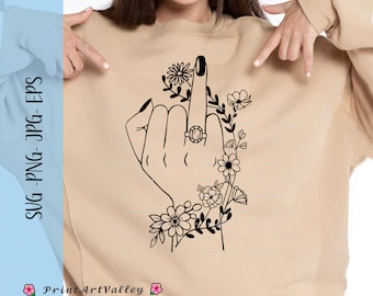 Wedding Ring Hand Svg Ring Finger Svg Bride SVG Ring Finger Shirt SVG ...