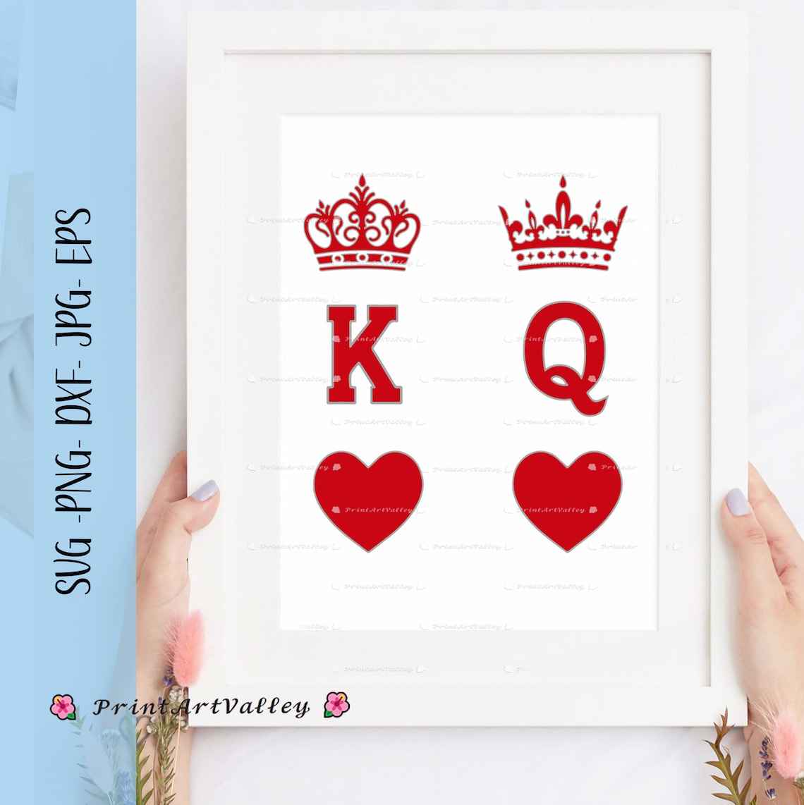 King and Queen Svg King of Hearts Svg Queen of Hearts Svg Playing Card ...