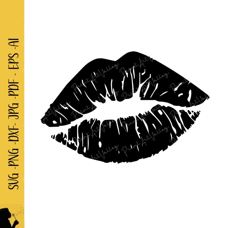 Lips SVG PNG Kissing Lips Cut File Lipstick Stain St Patrick's Day Kiss ...