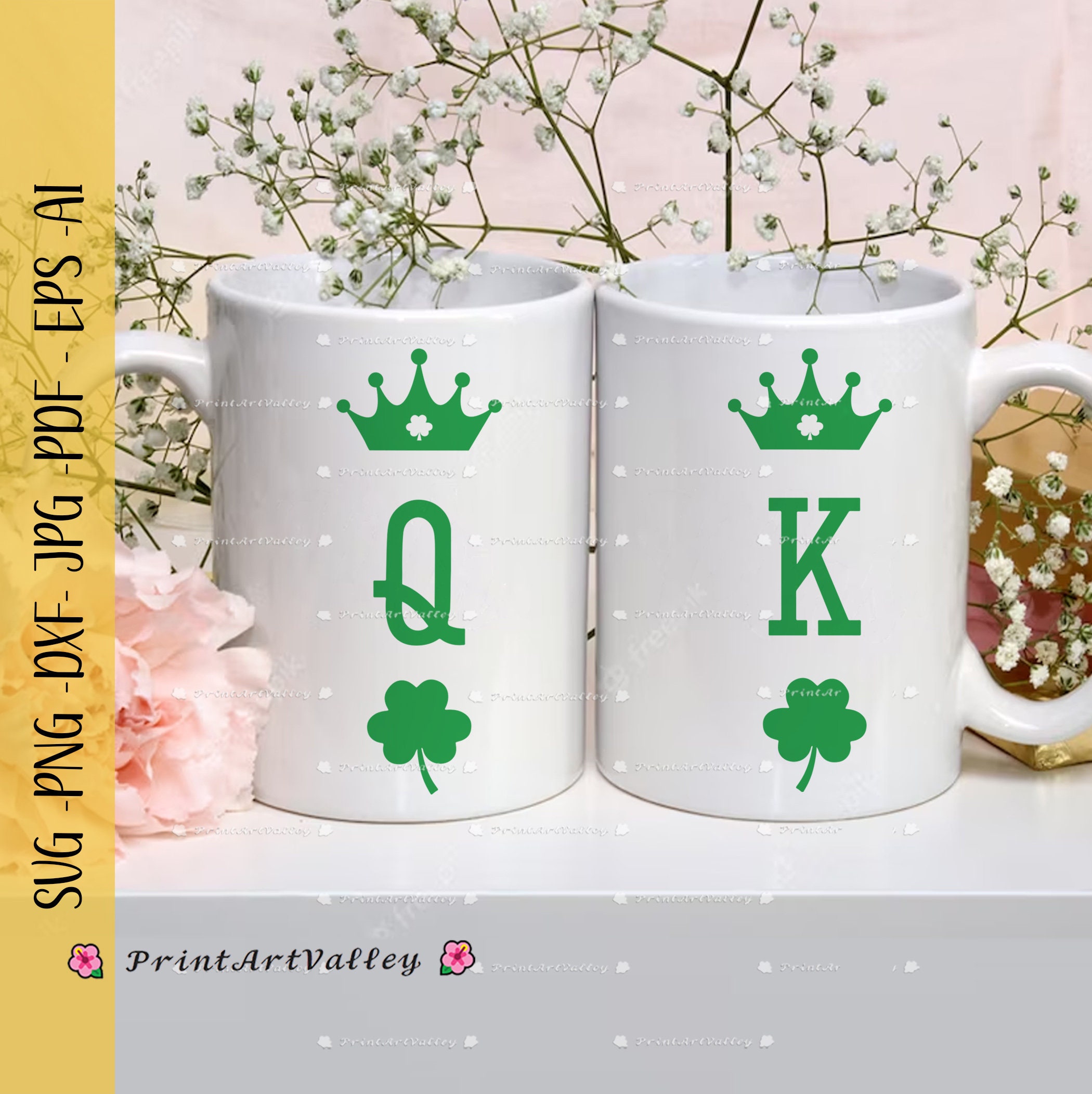 St Patricks Couple Svg King and Queen Svg King of Svg Queen of Svg Png ...