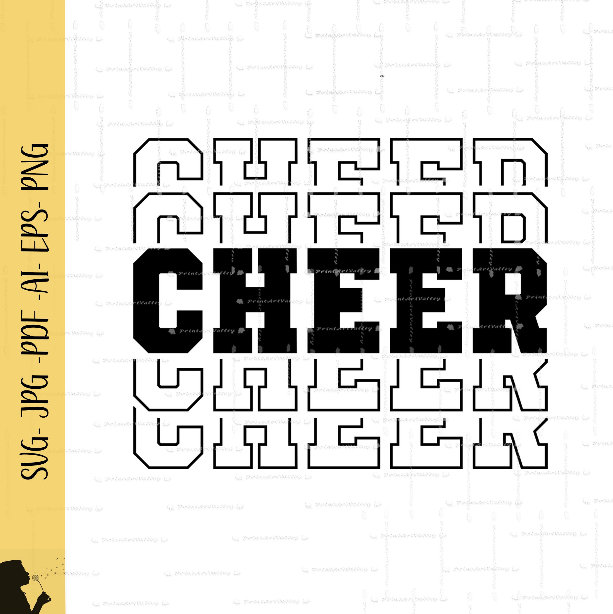 Cheer SVG Stacked Cheer Png Cheerleading Png Cheer Team Svg - Etsy
