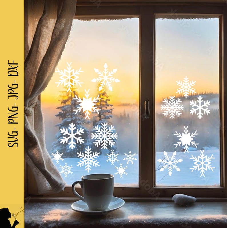 Snowflake SVG Set PNG DXF Cut Files for Cricut Flake Svg Silhouette ...