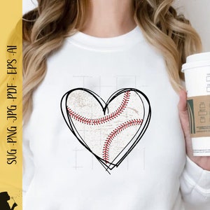 Baseball Heart Svg Png Doodle Heart Baseball Red Stitch Baseball T ...