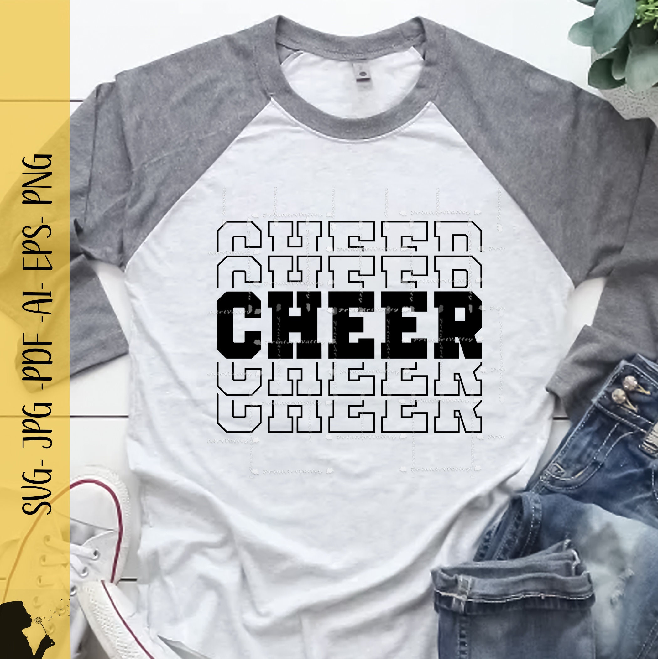 Cheer Letter SVG Stacked Cheer Png Cheerleading Png Cheer Team Svg ...