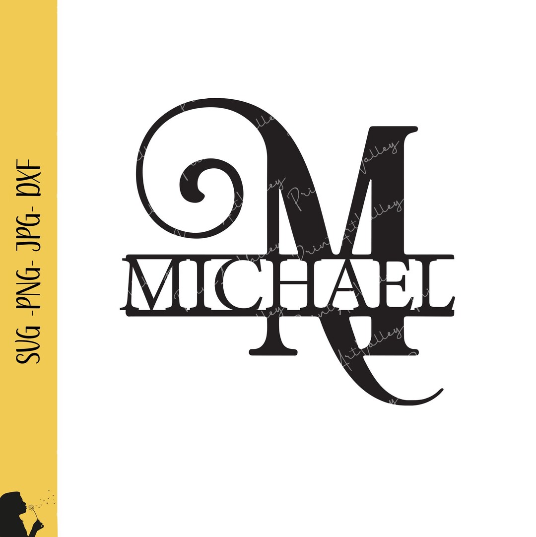 Split Monogram Letters SVG PNG DXF Custom Name Initials Ornaments ...