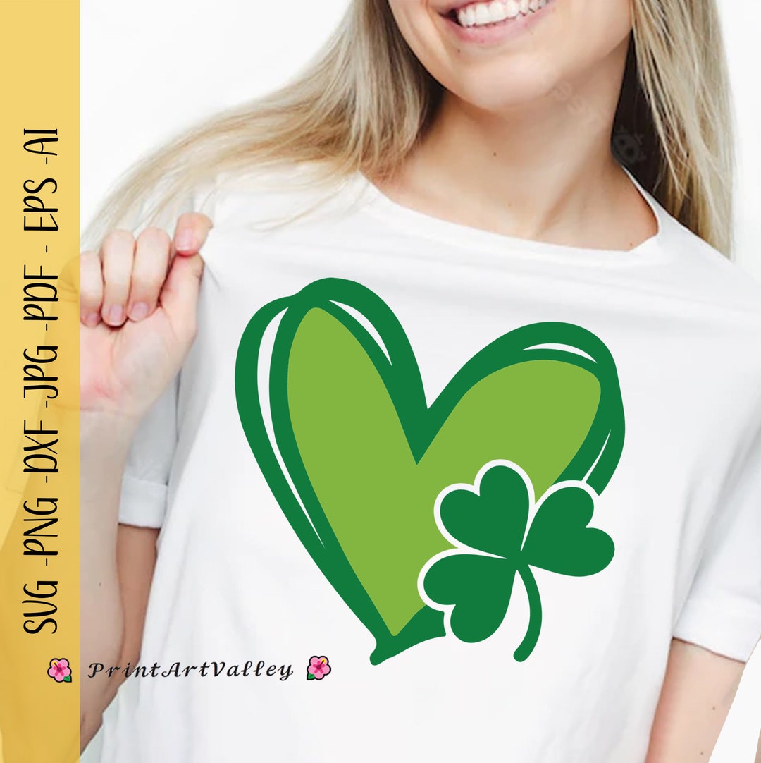 Shamrock Heart Svg Saint Patricks Day Heart Svg Heart Shamrock Svg Png ...