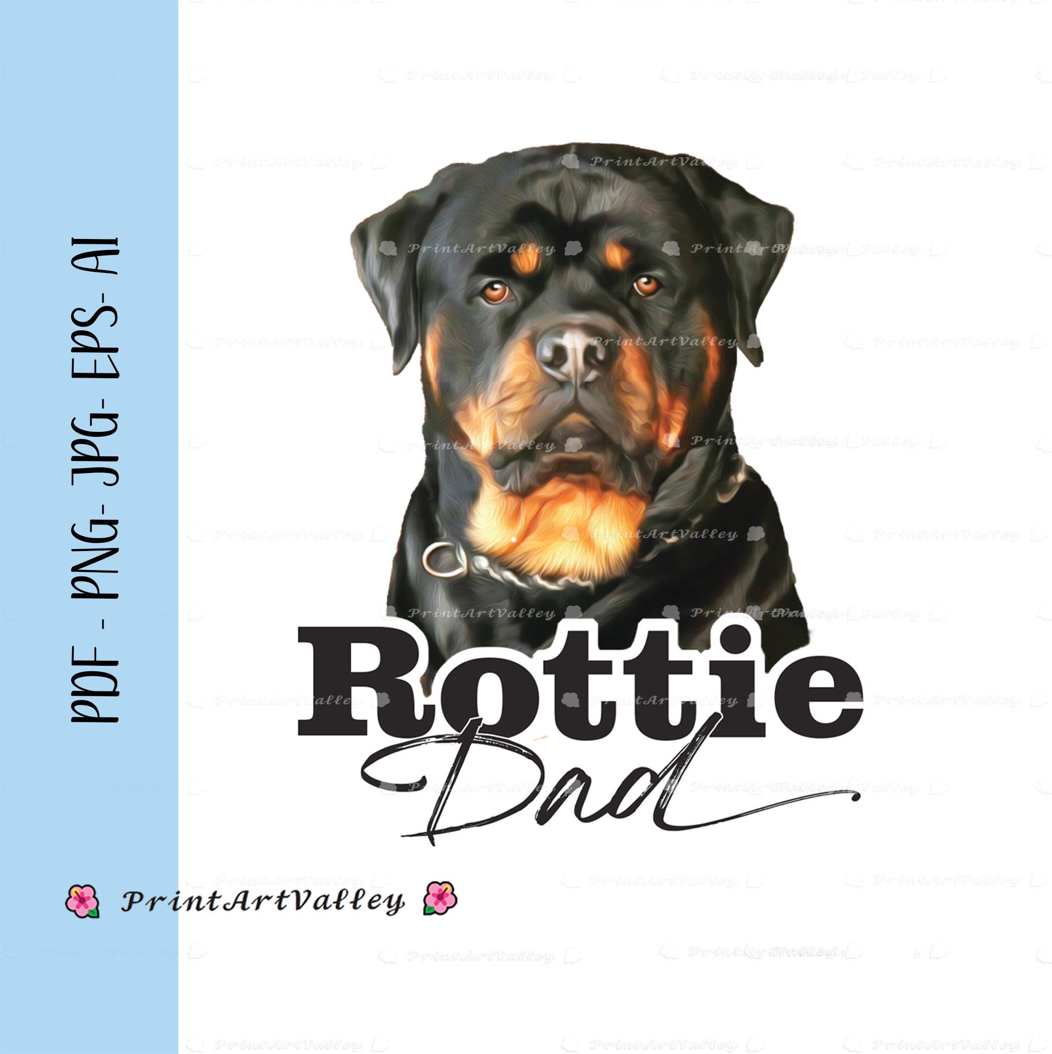 Rottie Dad Svg DIY Rottie Dad Shirt Rottweiler Watercolor Present for ...