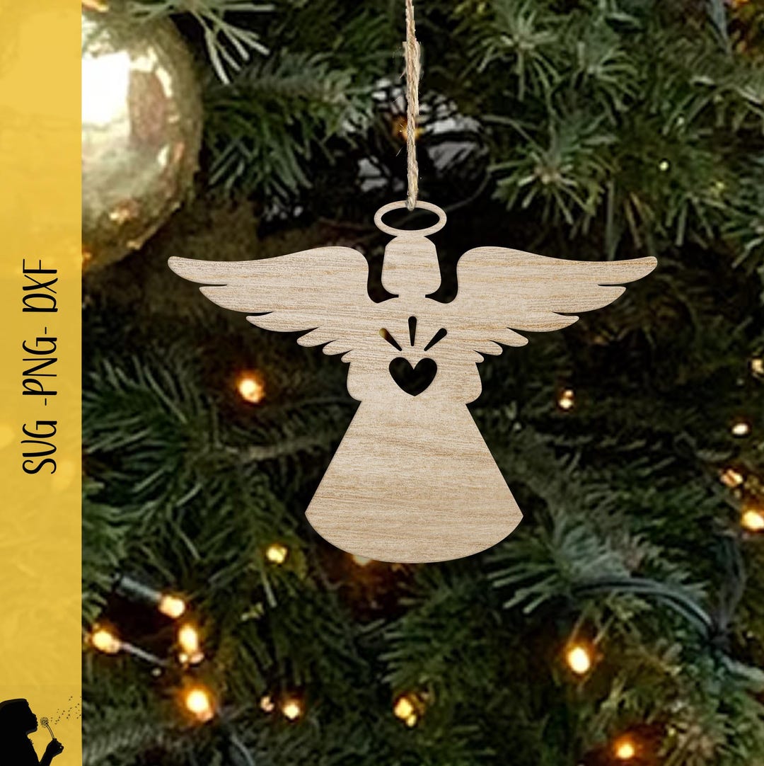 Angel Ornament SVG PNG DXF Cut File for Cricut Silhouette Christmas ...