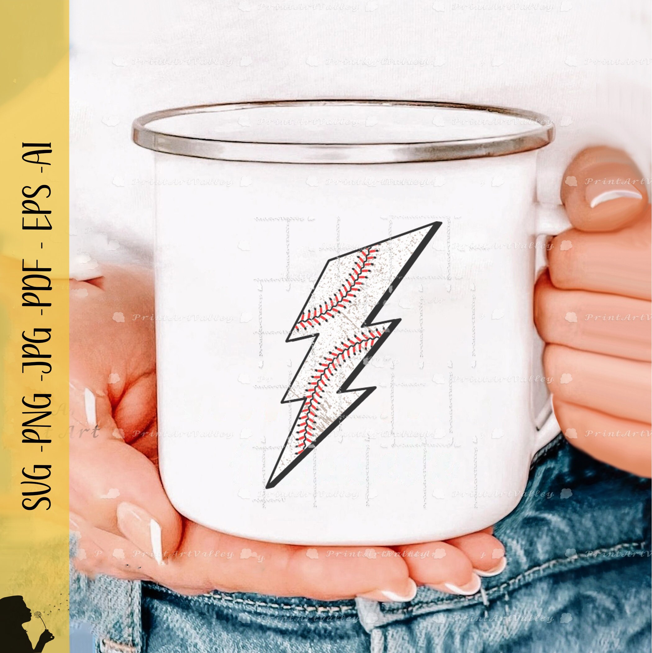 Baseball Lighting Bolt Svg Png T-ball Distressed Lightning Bolt Red ...