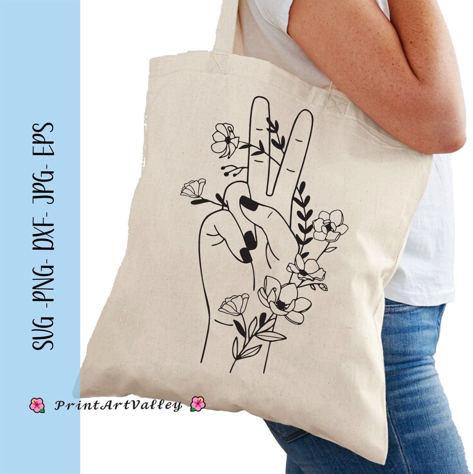 Floral Peace Sign Floral Peace Hand SVG Floral Peace Sign Stop War Hand ...