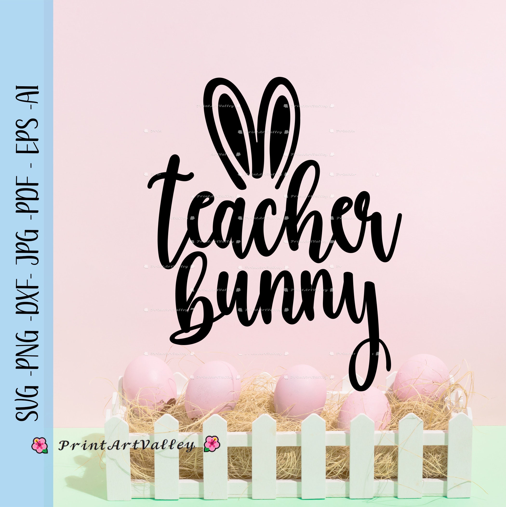 Teacher Bunny SVG Teacher Easter SVG Teacher Bunny Tshirt Bunny Teacher ...