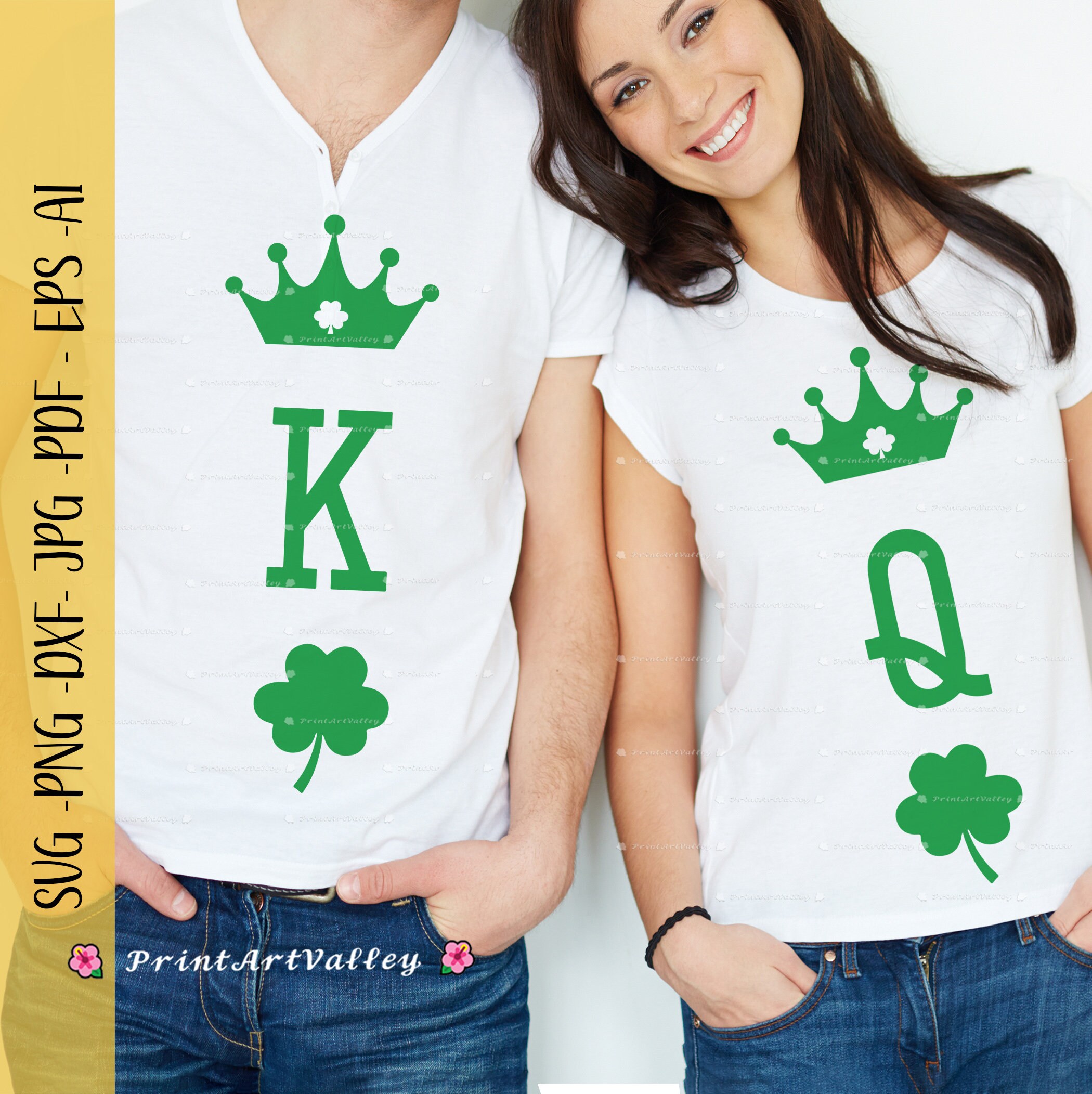 St Patricks Couple Svg King and Queen Svg King of Svg Queen of Svg Png ...