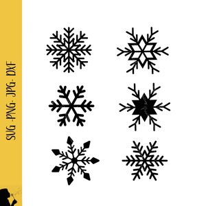 Snowflake SVG Set PNG DXF Cut Files for Cricut Silhouette Winter Decor ...