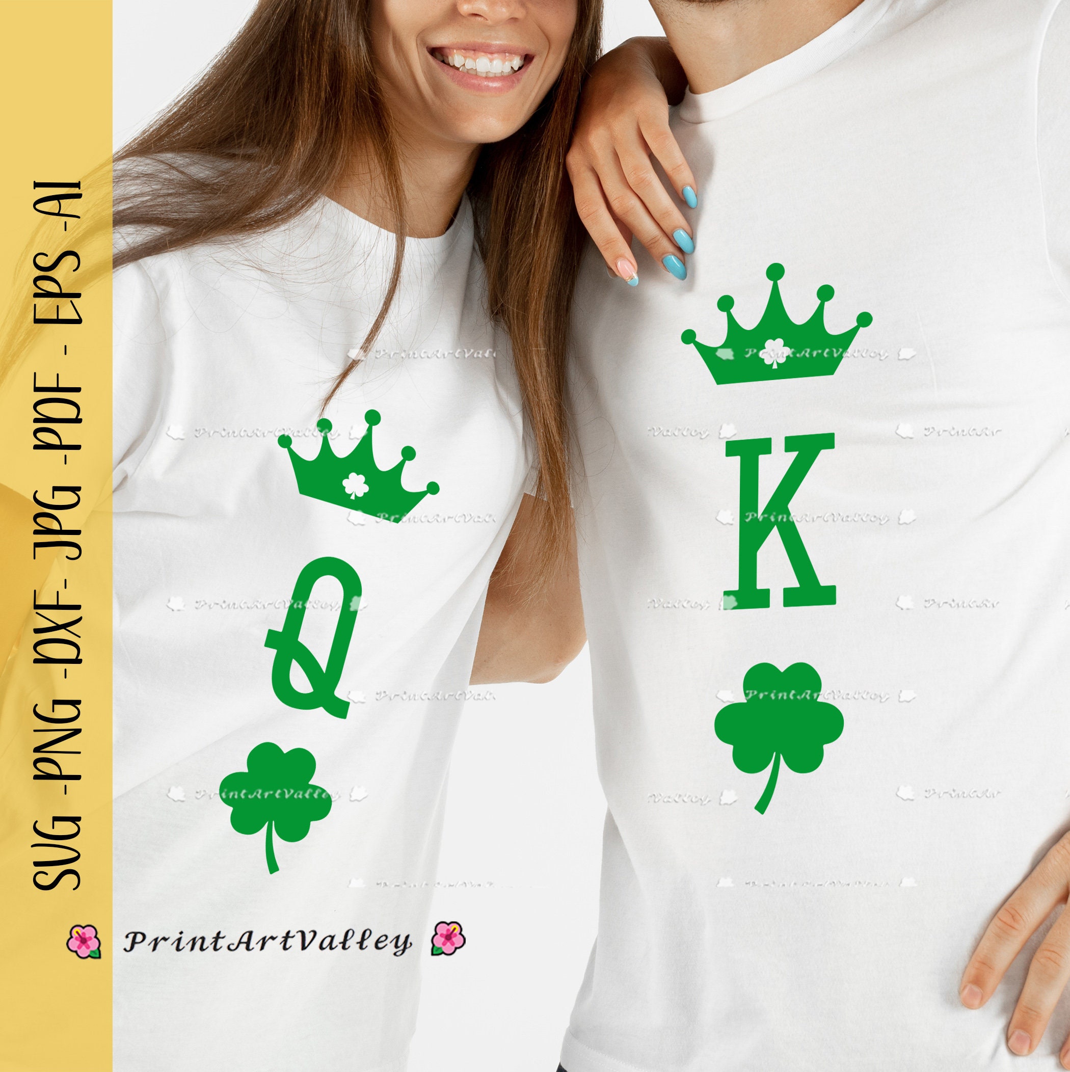 St Patricks Couple Svg King and Queen Svg King of Svg Queen of Svg Png ...