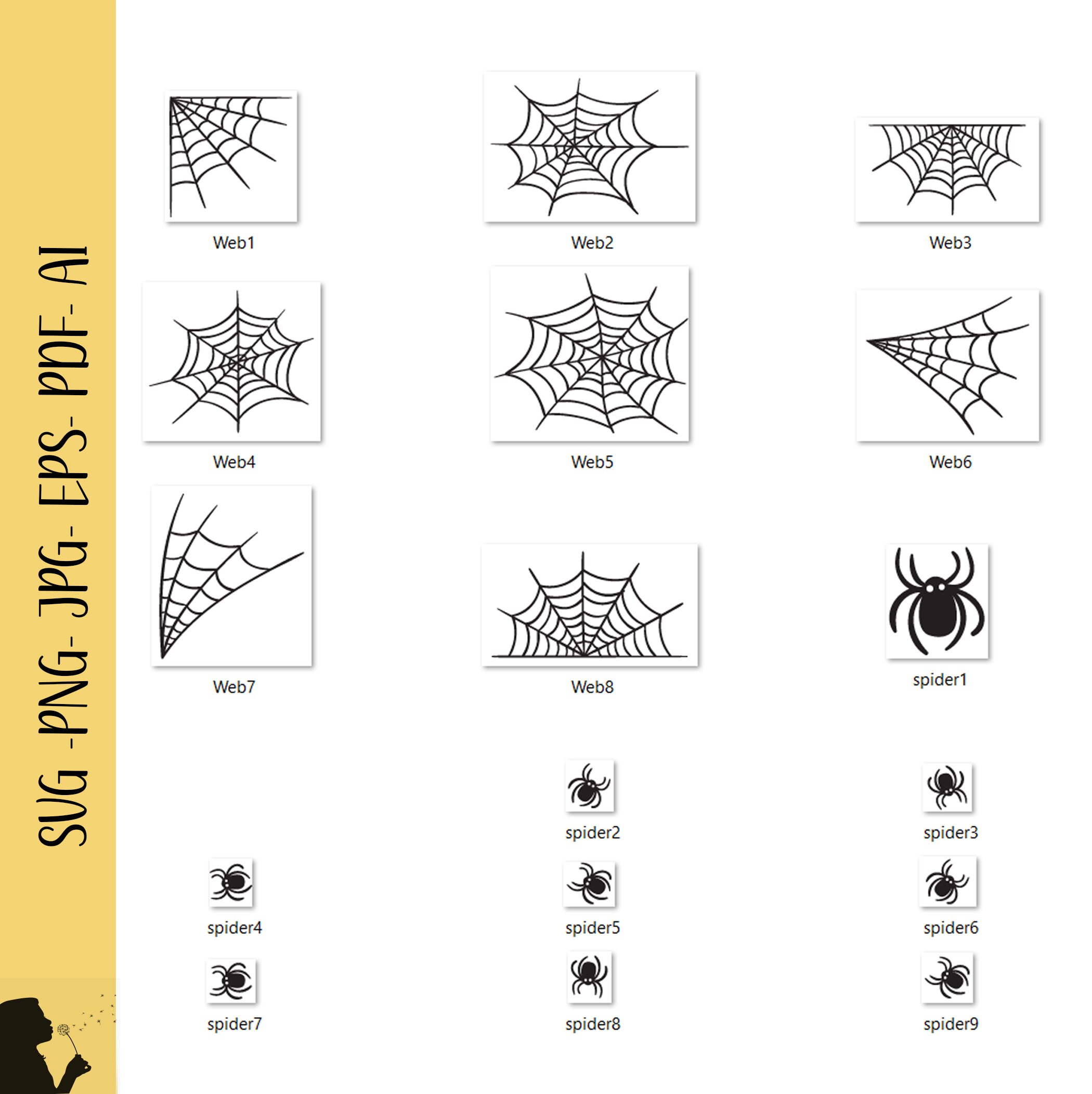 Spider Web Svg Halloween Decoration Web Clipart Cobweb Svg Clipart ...
