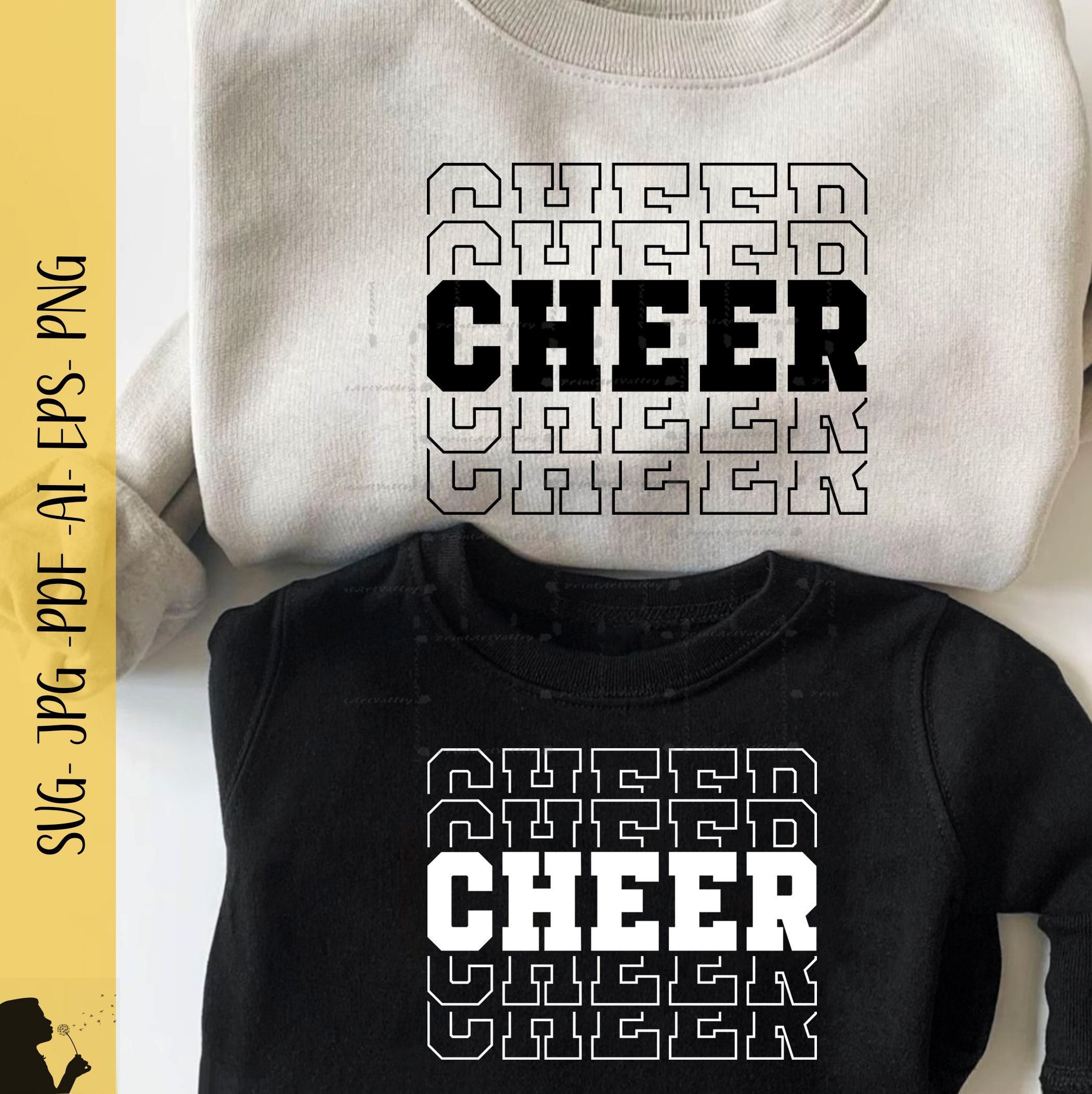 Cheer Letter SVG Stacked Cheer Png Cheerleading Png Cheer Team Svg ...