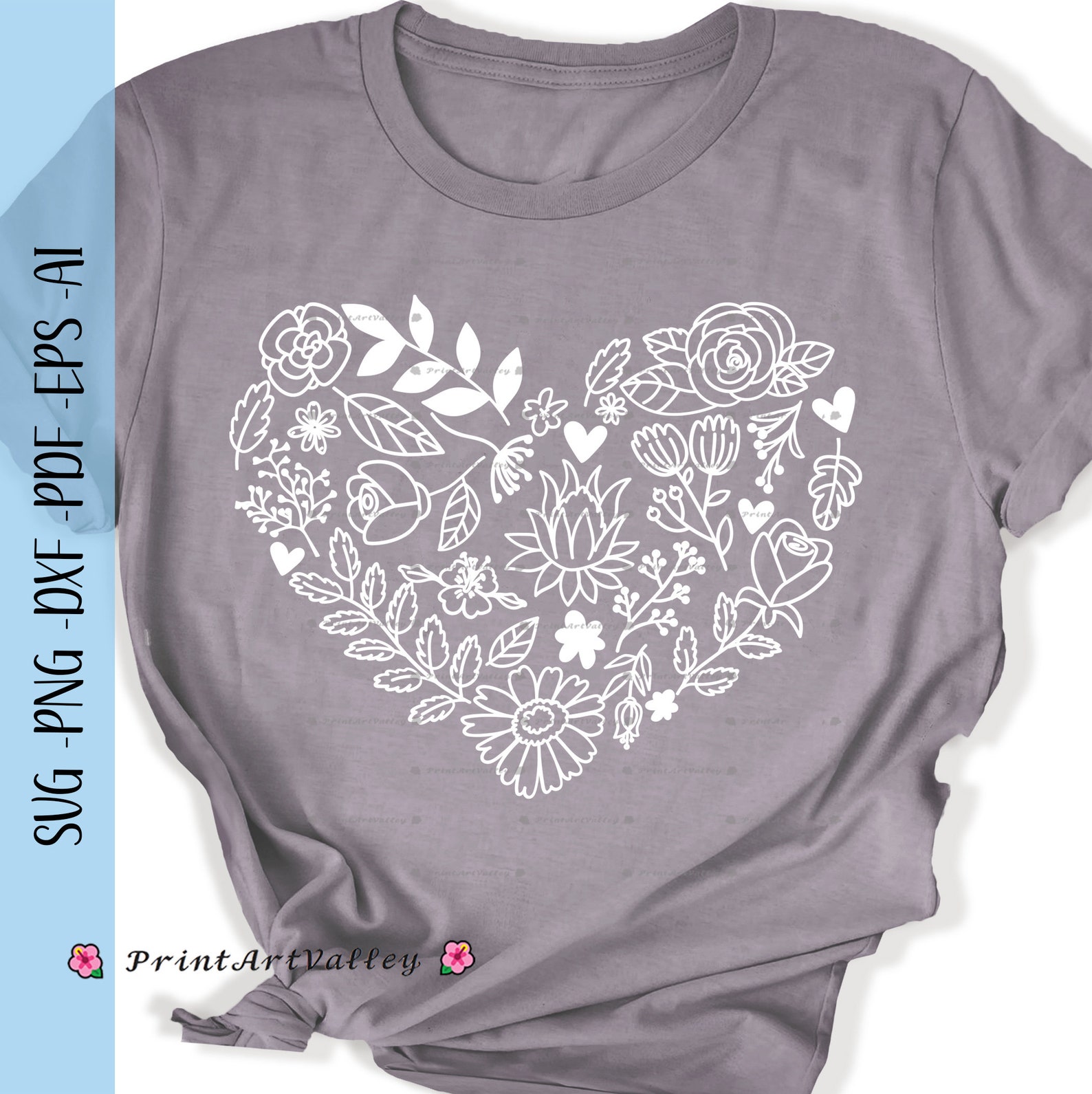 Flower Heart SVG, Floral Heart Svg, Heart Wreath Svg, Floral Heart Svg ...