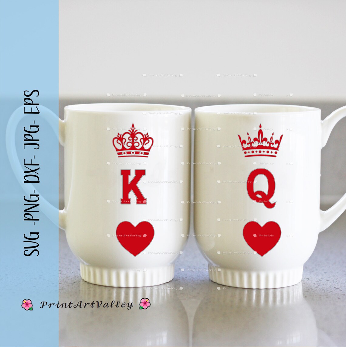 King and Queen Svg King of Hearts Svg Queen of Hearts Svg Playing Card ...