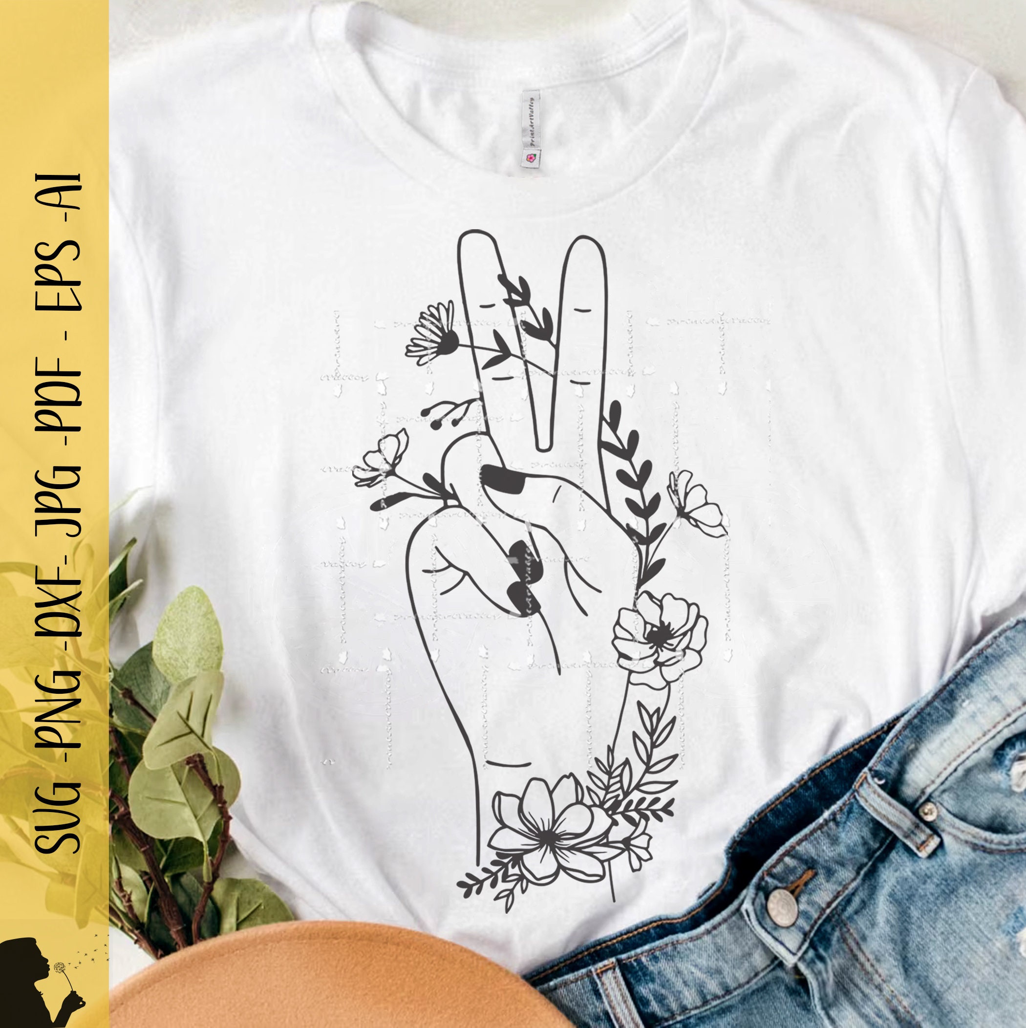 Hand Peace Sign Floral Png Peace Hand SVG Floral Peace Sign Stop War ...