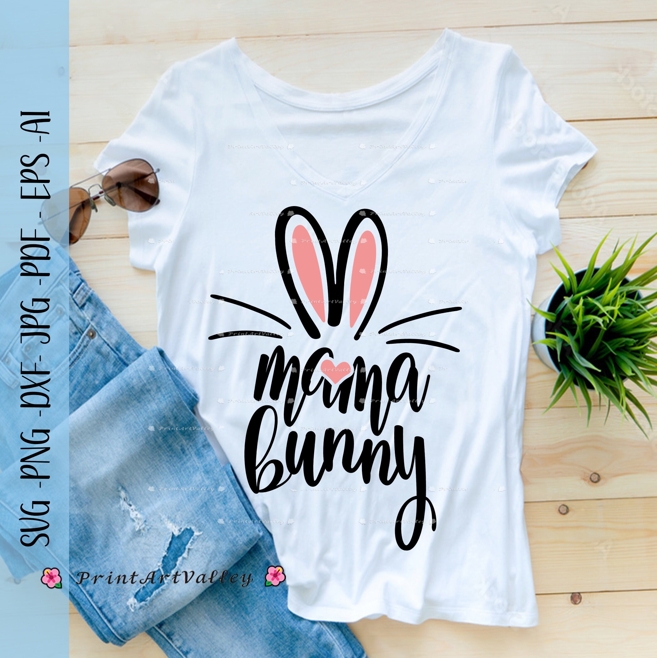 Mama Bunny Ears SVG Mama Easter SVG Mom Bunny Shirt Bunny Mama Easter ...